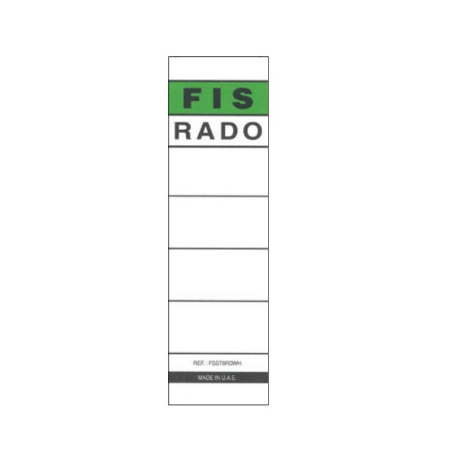 Buy FIS Rado Box File Sticker 54x186mm Broad 8cm (3inch) White ...