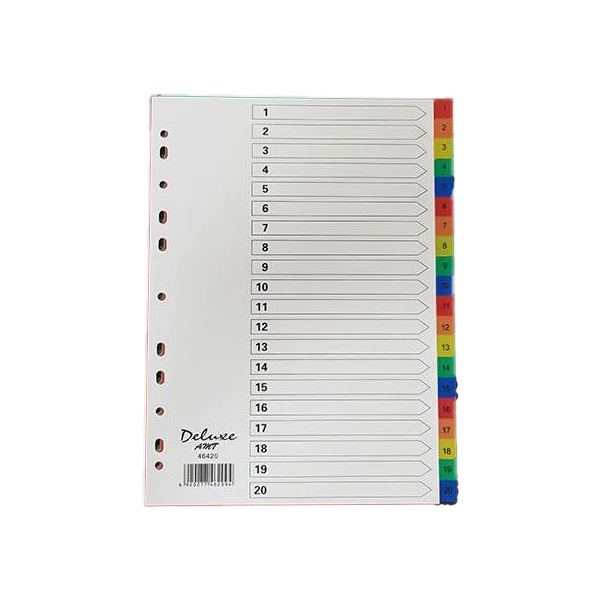 Buy Deluxe AMT 46420 20-Tab A4 PVC Divider with Number (pkt) Online ...