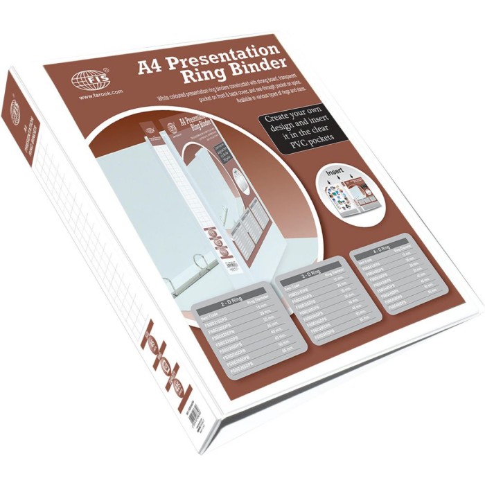 Buy FIS Presentation 3D Ring Binder 45mm A4 2.5inch Spine White ...