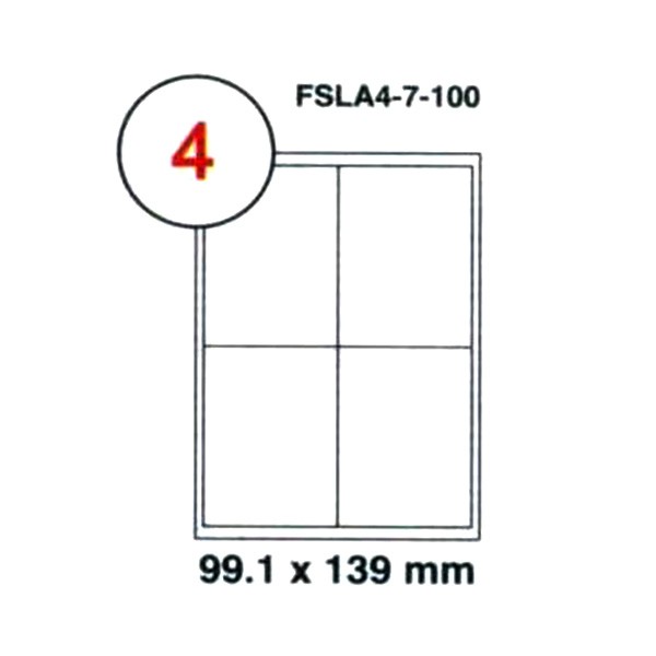 Buy FIS Label Sticker 99.1 x 139 mm A4 - FSLA4-7-100 (pkt/100s) Online ...