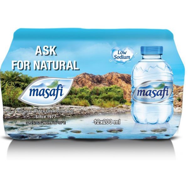 Buy Masafi Bottled Drinking Water - 200ml (pkt/24pcs) Online @ AED16.99 ...
