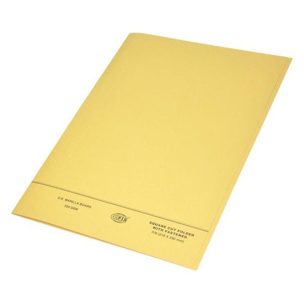 Buy FIS Square Cut Folder with Fastener FS - Yellow (box/50pcs) Online ...