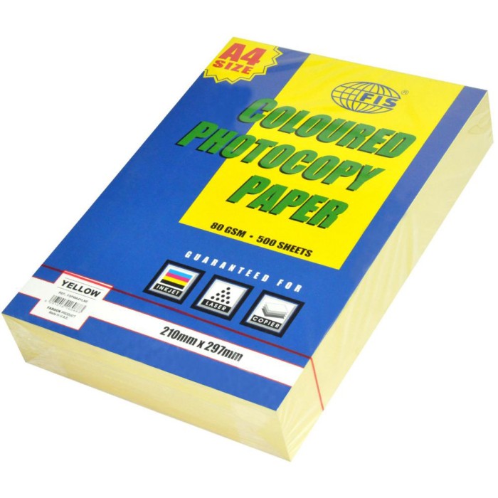 Buy FIS Pastel Color Photocopy Paper A4 80gsm FSPWA4YLNE - Pastel ...