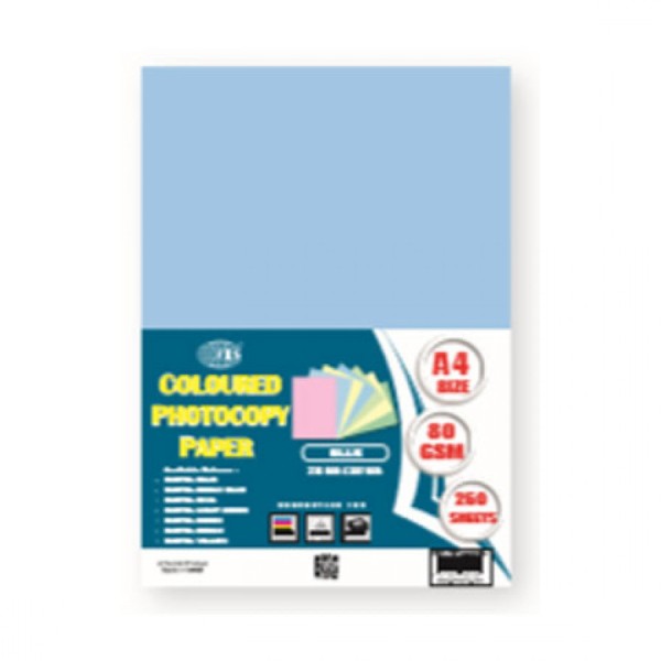 Buy FIS Color Photocopy Paper 80gsm A4 FSPWA4250BL - Pastel Blue (pkt ...