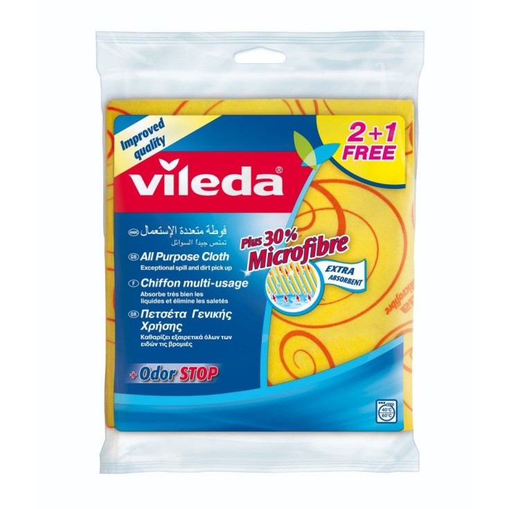 Buy Vileda All Purpose Cloth + 30% Microfibre VLDW132572 (pkt/3pcs ...