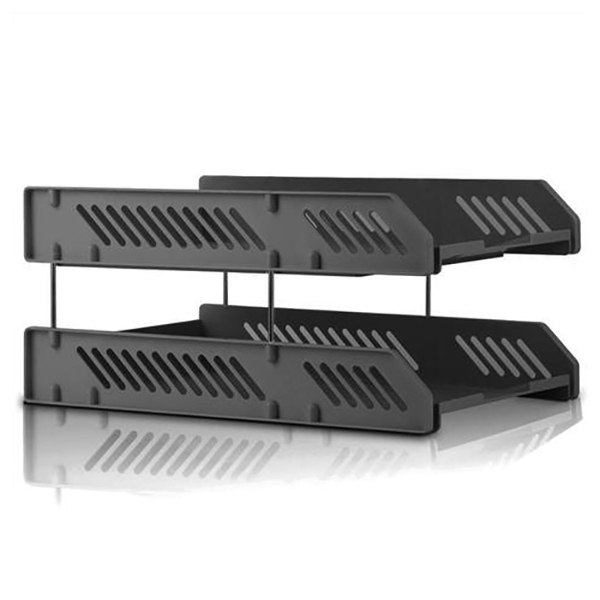 Buy Deli 9208 2-Tier File Tray - Black (pc) Online @ AED15.2 from Bayzon