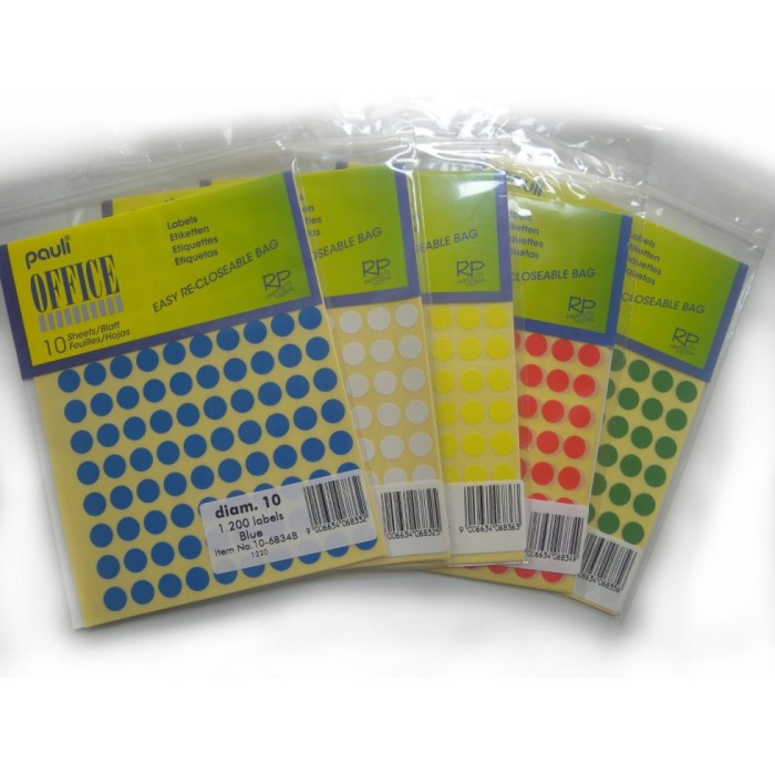 Buy Pauli Office Round Labels 10mm - Red (pkt/10s) Online @ AED10 from ...