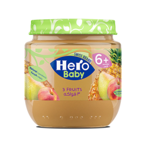 Buy Hero Baby 3 Fruits Jar - 125gm Online @ AED5.53 from Bayzon