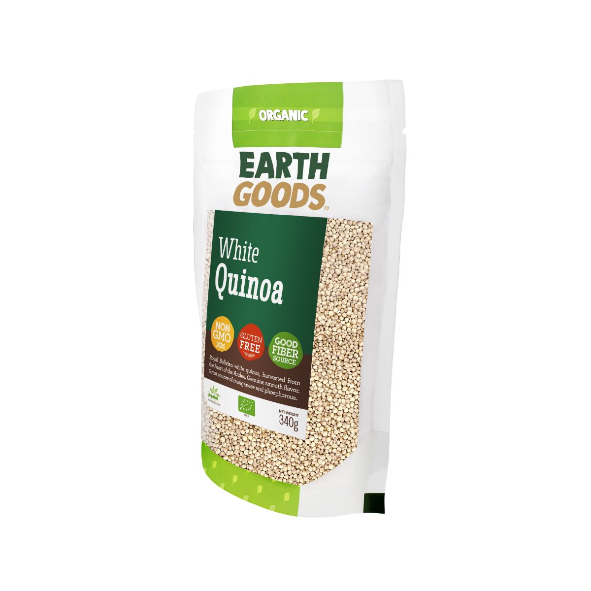 Buy Earth Goods Organic White Quinoa - 340g Online @ AED 24.31 from Bayzon