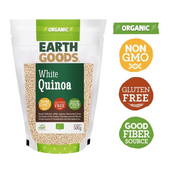 Buy Earth Goods Organic White Quinoa - 500g Online @ AED 33.96 from Bayzon