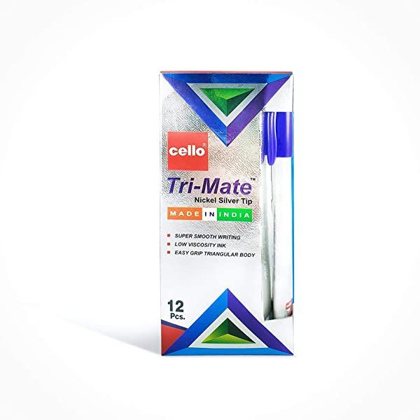 Buy Cello Trimate 1.0mm Ballpoint Pen - Blue (pkt/12pcs) Online @ AED10 ...