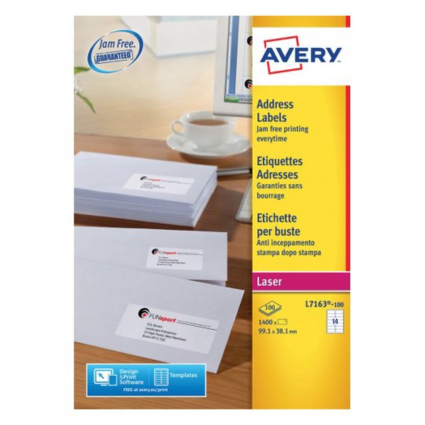 Buy Avery Address Labels L7163-100 99.1 x 38.1 mm - White (pkt/100pcs ...