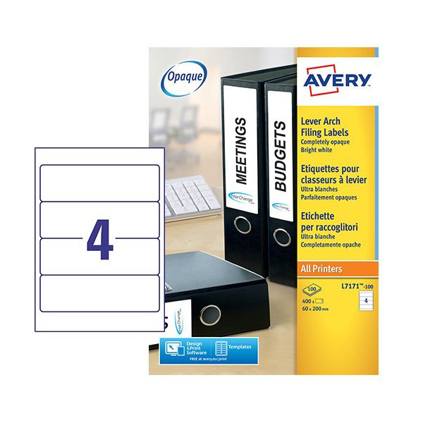 Buy Avery Filing Labels L7171-100 200 x 60 mm (pkt/100s) Online ...
