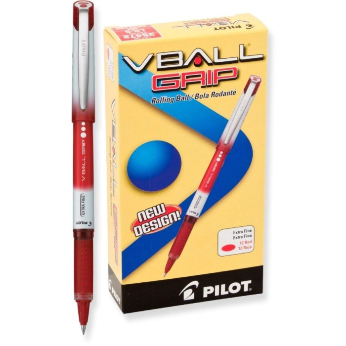 Buy Pilot BLNVBG-V5-R Vball Grip Liquid Ink 0.5 mm Rollerball Pen - Red ...