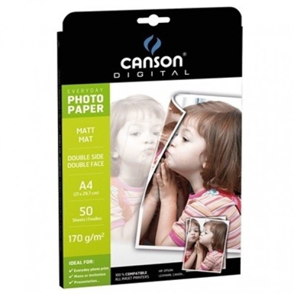 Buy Canson Everyday Range Double-Sided Matte Photo Paper - A4 (pkt/50s ...