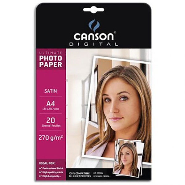 Buy Canson Ultimate Range Satin Photo Paper - A4 (pkt/20s) Online ...