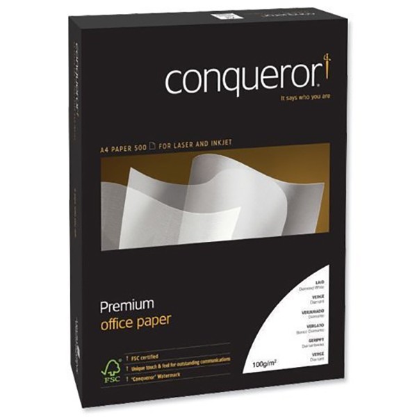 Buy Conqueror Diamond White Paper Laid Texture 500 sheet (ream) Online ...