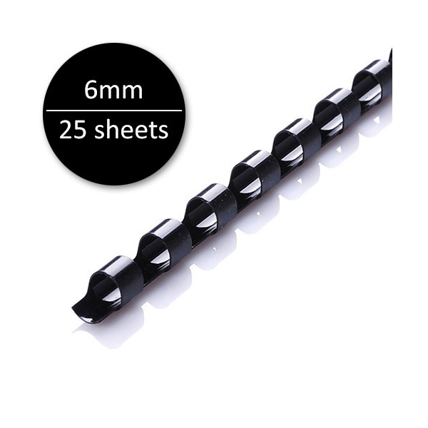 Buy Deluxe 6mm Plastic Binding Comb - Black (pkt/100pcs) Online @ AED17 ...