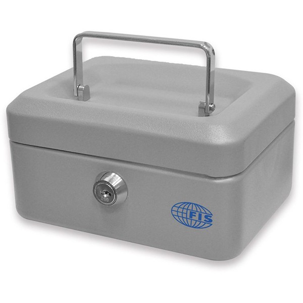 Buy FIS Cash Box Steel with Key 6in FSCPTS0034GY - Grey Online @ AED35 ...