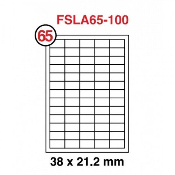 Buy FIS High Glossy A4 White Label sticker 38 x 21.2 mm - FSLA65-100 ...
