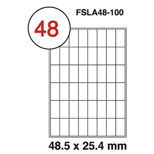 Buy FIS Label Sticker 48.5 x 25.4mm - FSLA48-100 (pkt/100sheets) Online ...