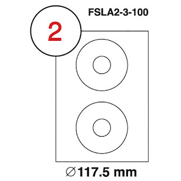 Buy FIS Multipurpose White CD Label 117.5mm A4 - FSLA2-3-100 (pkt ...