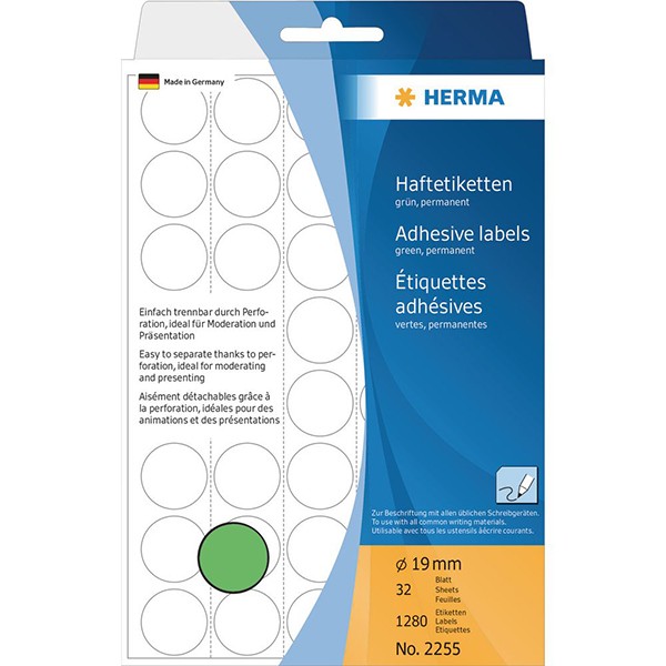 Buy Herma 2255 Round Adhesive Labels 19mm (pkt) Online @ AED12 from Bayzon