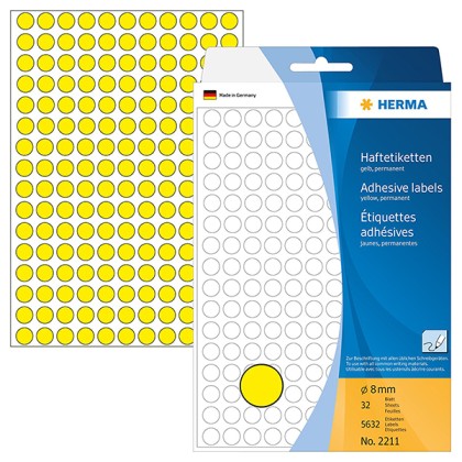 Buy Herma 2211 Round Adhesive Labels 8mm (pkt) Online @ AED12 from Bayzon