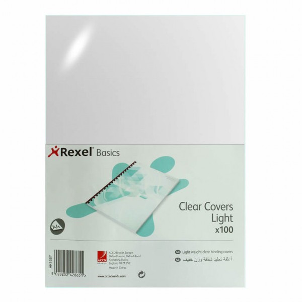 Buy Rexel 2104098 Clear Cover Light (pkt/100pc) Online @ AED21 from Bayzon