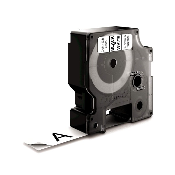Buy Dymo S0720830 (45803) D1 Standard Label Tape 19mm x 7m - Black on ...